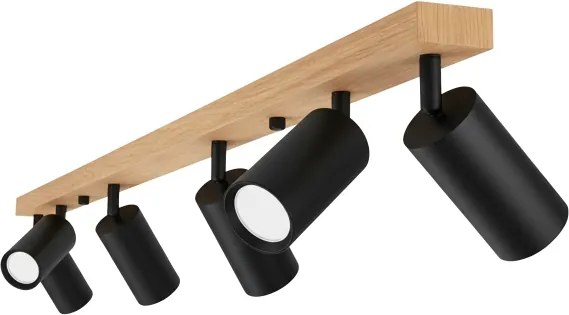 Brilagi - Bodové svítidlo SELE 6xGU10/30W/230V černá/dekor dubu