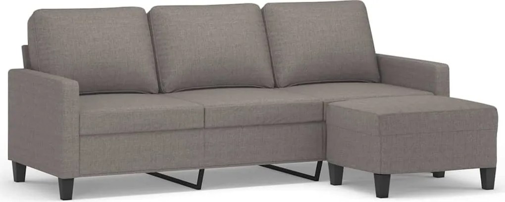 3místná pohovka s podnožkou taupe 180 cm textil 3201044