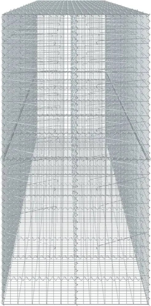 Gabionový koš s víkem 650 x 100 x 200 cm pozinkované železo 3295236