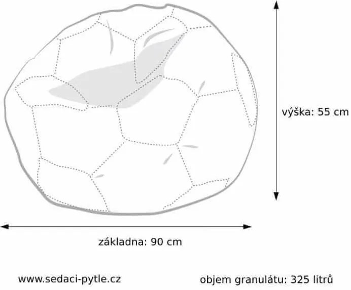 Fotbalový míč velký ekokůže šedá