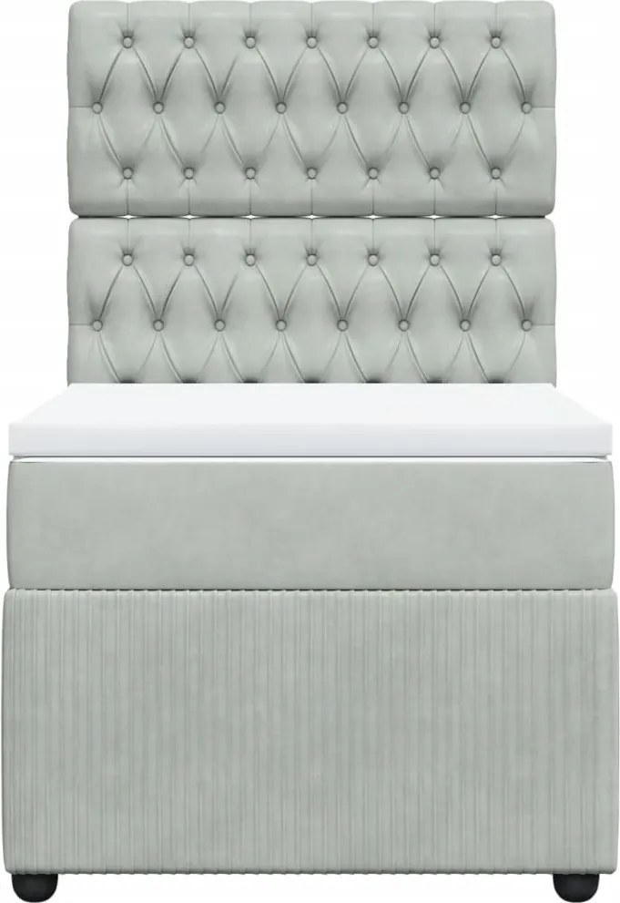Box spring postel s matrací světle šedá 90x190 cm samet 3292220