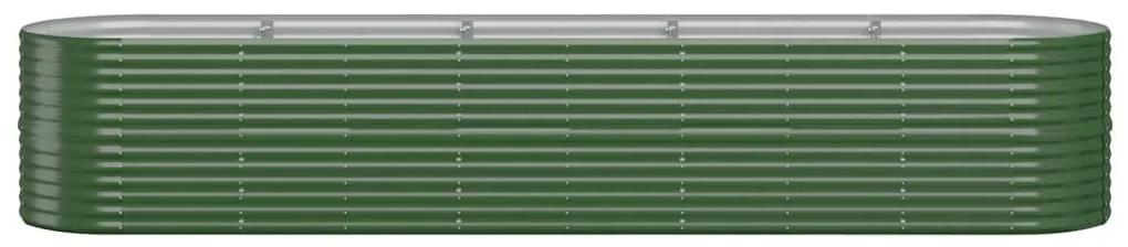 Vyvýšený záhon práškově lakovaná ocel 368x80x68 cm zelený,  318963