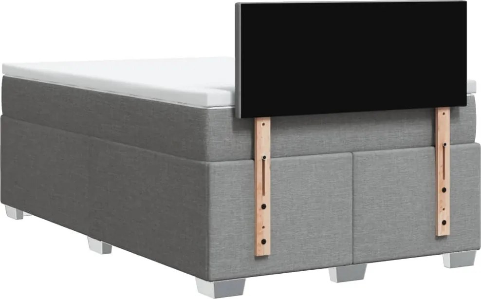 Box spring postel s matrací světle šedá 120 x 200 cm textil 3285848