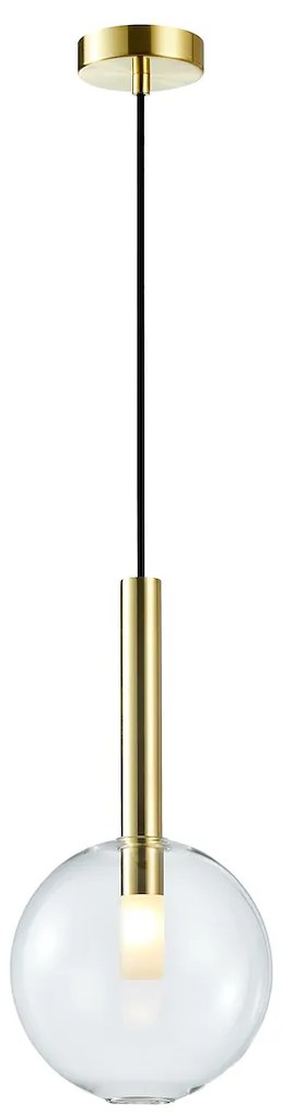 Závěsné svítidlo Niko, 1x transparentní skleněné stínítko, (fi 20cm), g