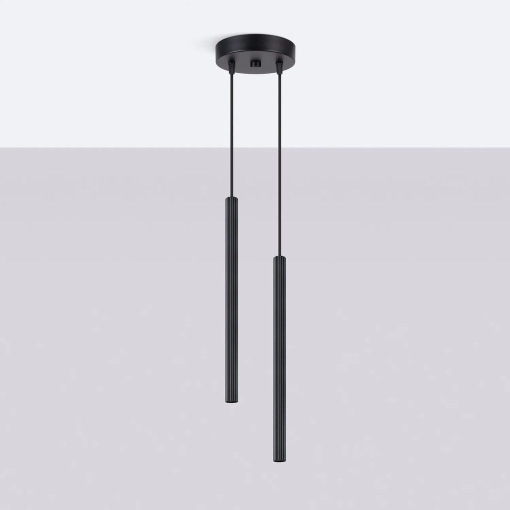 Sollux Lighting Závěsná lampa ARCHE 2P černá