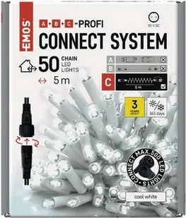 Propojovací vánoční řetěz bez zdroje EMOS Connecting D2AC02 ZY2156 50LED 5m studená bílá
