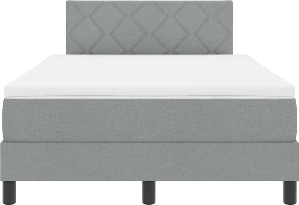 Postel s boxspringem s čelo Světle šedá 120 x 190 cm textil 3338748