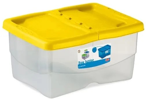 Plastový box Stefanbox junior 12l - žluté dělené víko
