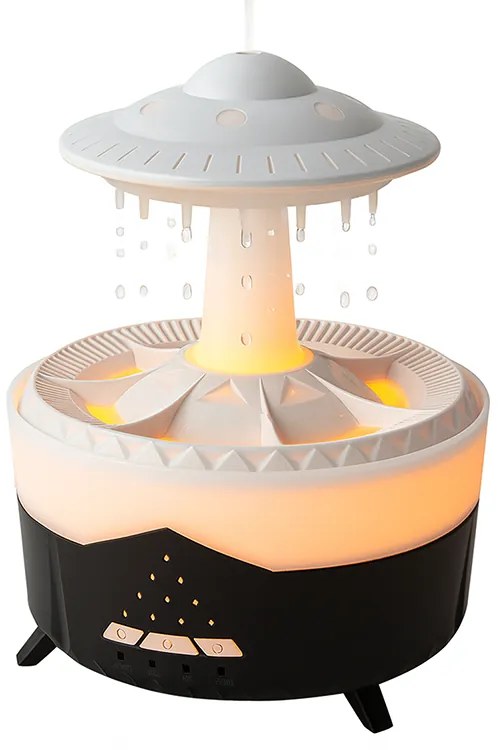 Verk Group Vlhčič vzduchu, diffuzér vůně, led lampa ve tvaru ufo s dálkovým ovládáním