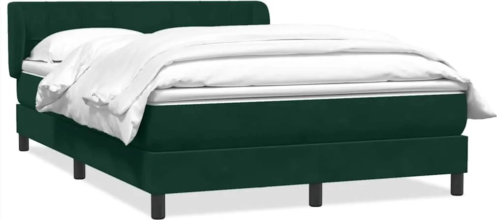 Box spring postel s matrací tmavě zelená 160x220 cm samet 3317574