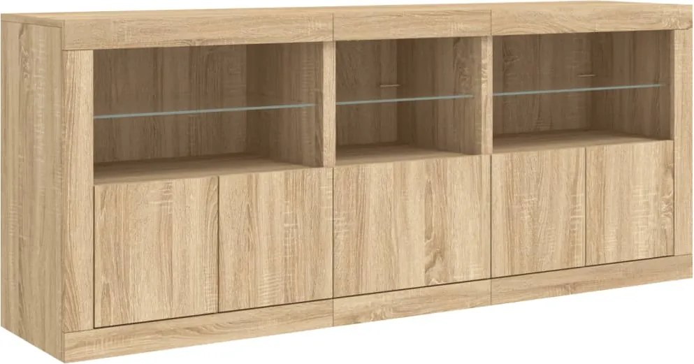 Příborník s LED osvětlením dub sonoma 162 x 37 x 67 cm 3208997