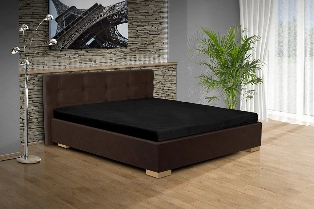 Manželská postel s úložným prostorem Alžběta Barva: hnědá 68, typ matrace: matrace 15 cm