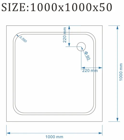 BPS-koupelny Čtvercový sprchový kout HYD-SK93C 100x100 chrom/transparent + vanička HYD-SSV-ST02D černá