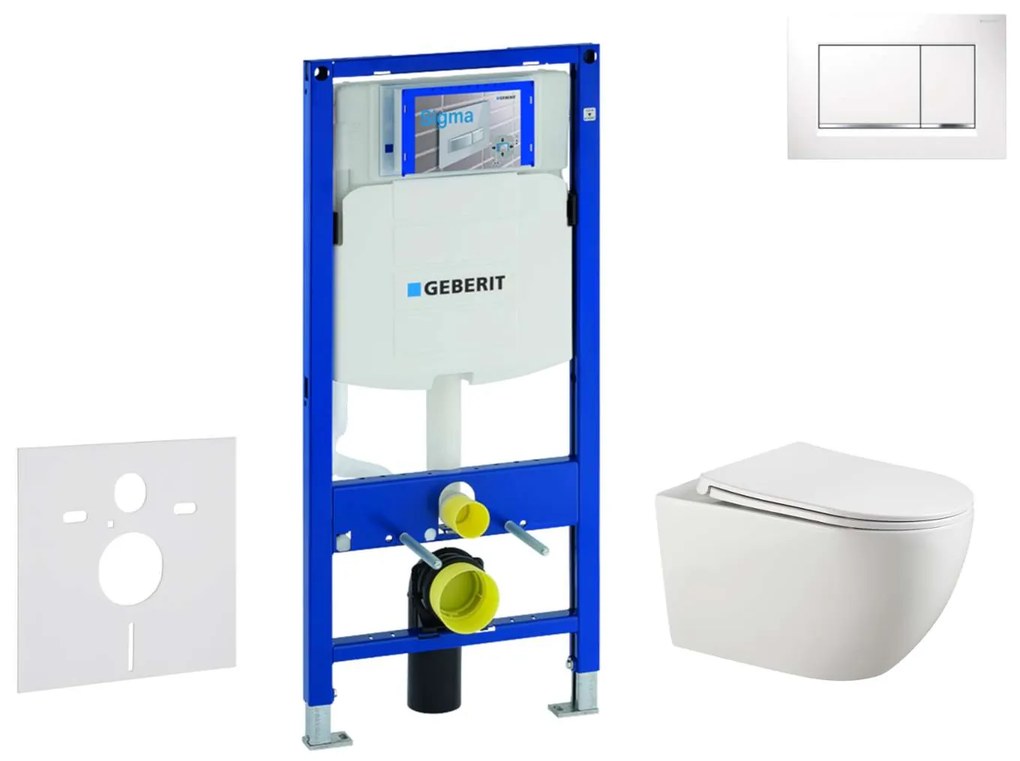 Geberit Duofix - Set předstěnové instalace, klozetu Gaia a sedátka softclose, tlačítko Sigma20, bílá/chrom SANI11CA3123