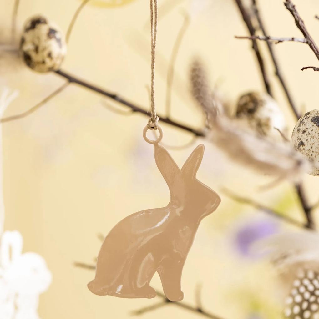 IB LAURSEN Kovová velikonoční ozdoba Bunny/Rooster Coral Sands Kohout, růžová barva, kov