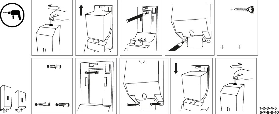 Nimco Zásobník na dezinfekční gel nebo tekuté mýdlo - HPMC 27031-M-90, černý mat