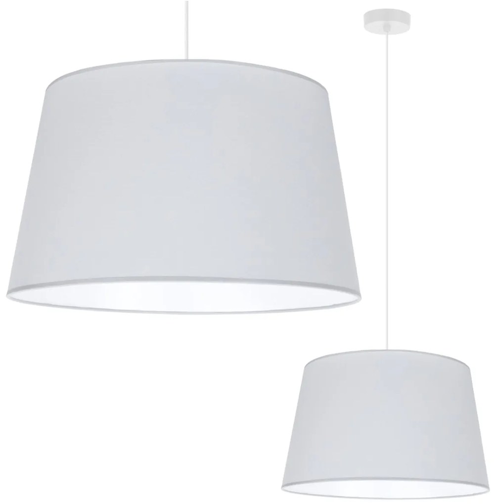 Závěsné svítidlo Gaja, 1x světle šedé textilní stínítko, (fi 44cm), w