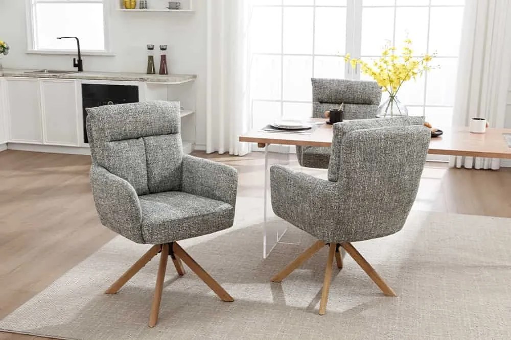 Designová otočná židle Maddison zelená / dub