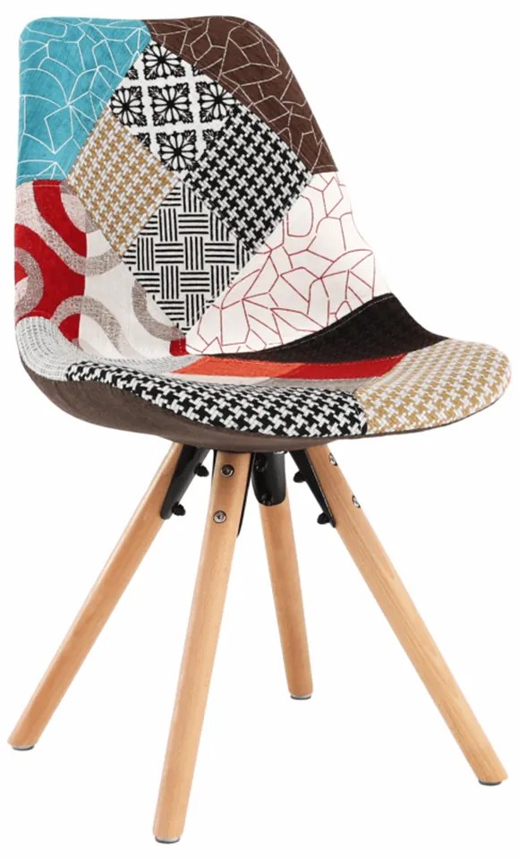 Jídelní židle GLORIA látka patchwork barevná, buk
