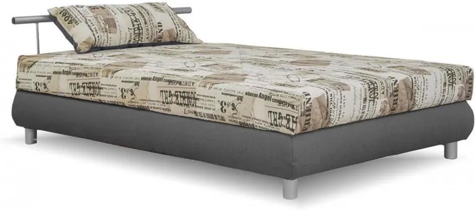Čalouněná postel s úložným prostorem Adriana, 110x200, hnědá BLANÁŘ