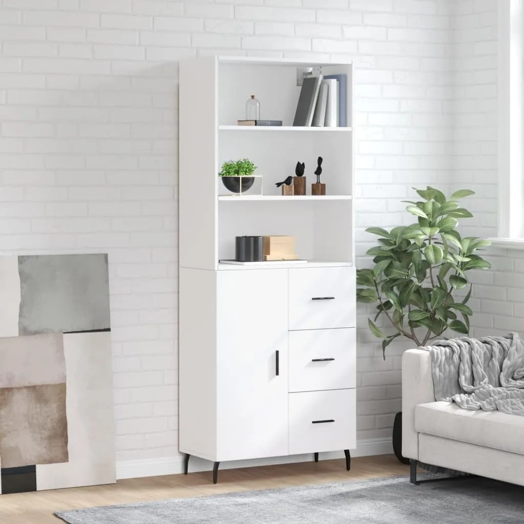 Skříň highboard bílá 69,5 x 34 x 180 cm kompozitní dřevo 3189461