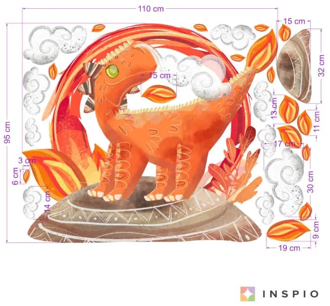 Samolepka na zeď - Ohnivý drak Ardor