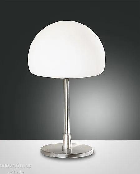 Fabas 2561-30-138 Gaia, stolní lampička, 1x40W, chrom/bílé sklo, 26cm