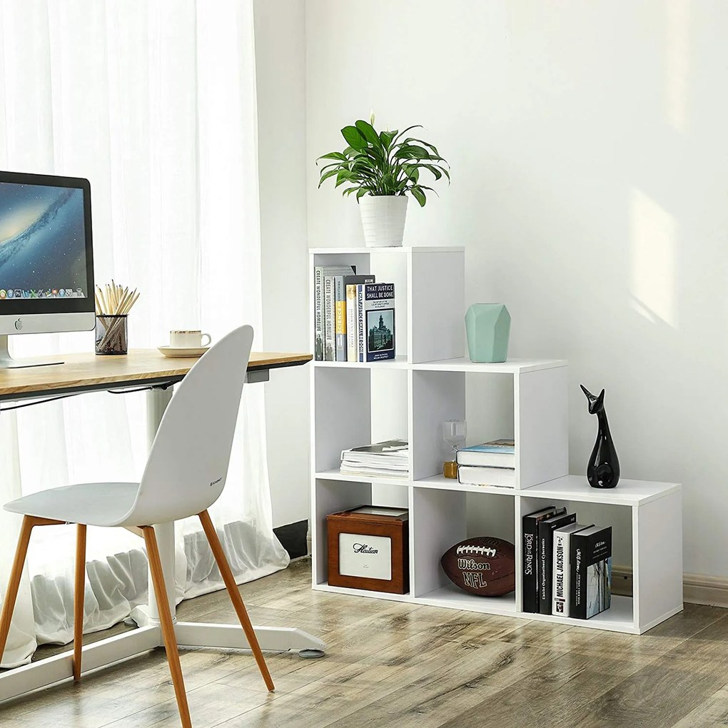 SONGMICS Regál bílý 6 kostek 98x98 cm