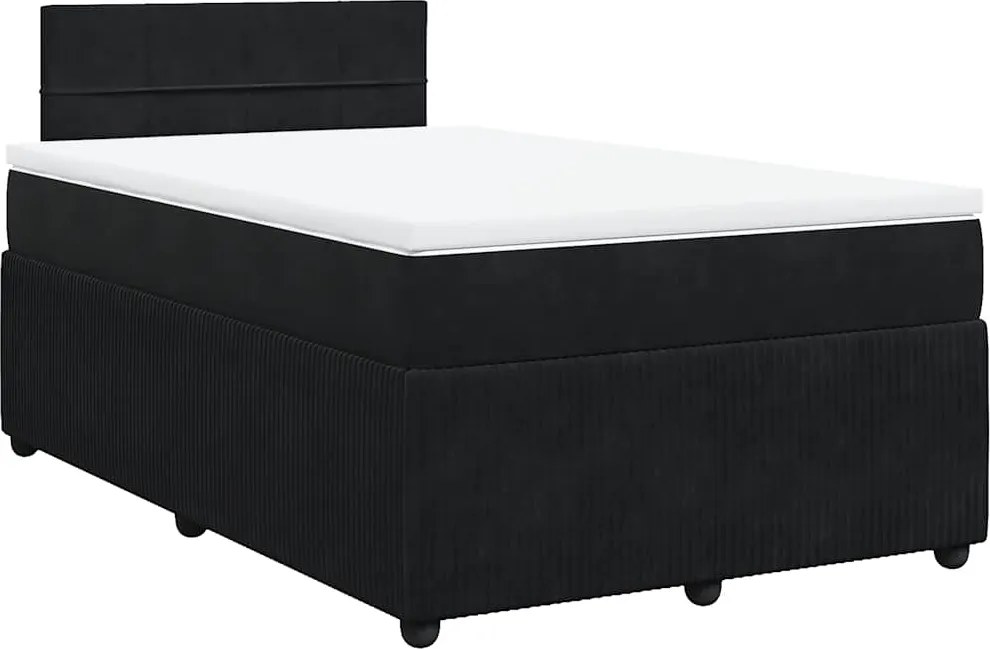 Box spring postel s matrací černá 120 x 190 cm samet 3287688