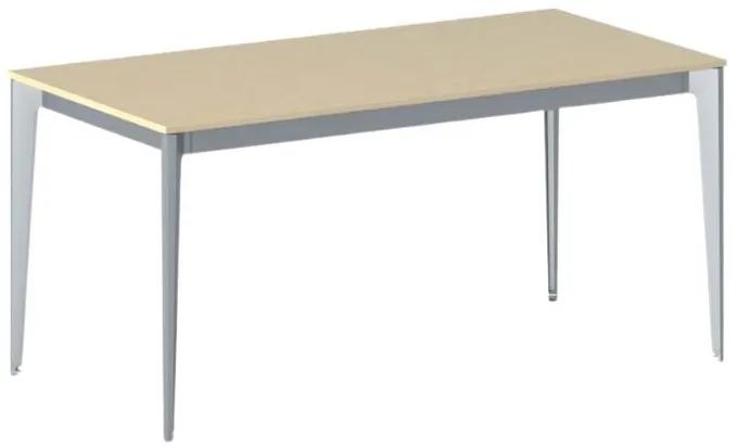 Kancelářský stůl PRIMO ACTION, šedostříbrná podnož, 1600 x 800 mm, bříza