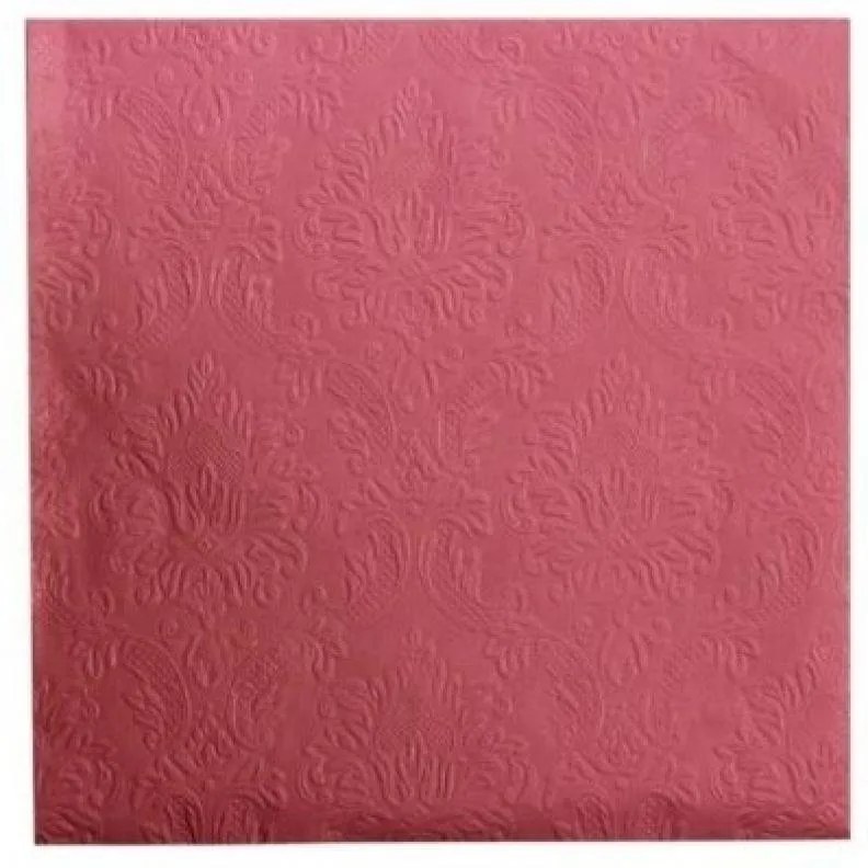 Papírové ubrousky UNI červené, 40 x 40 cm