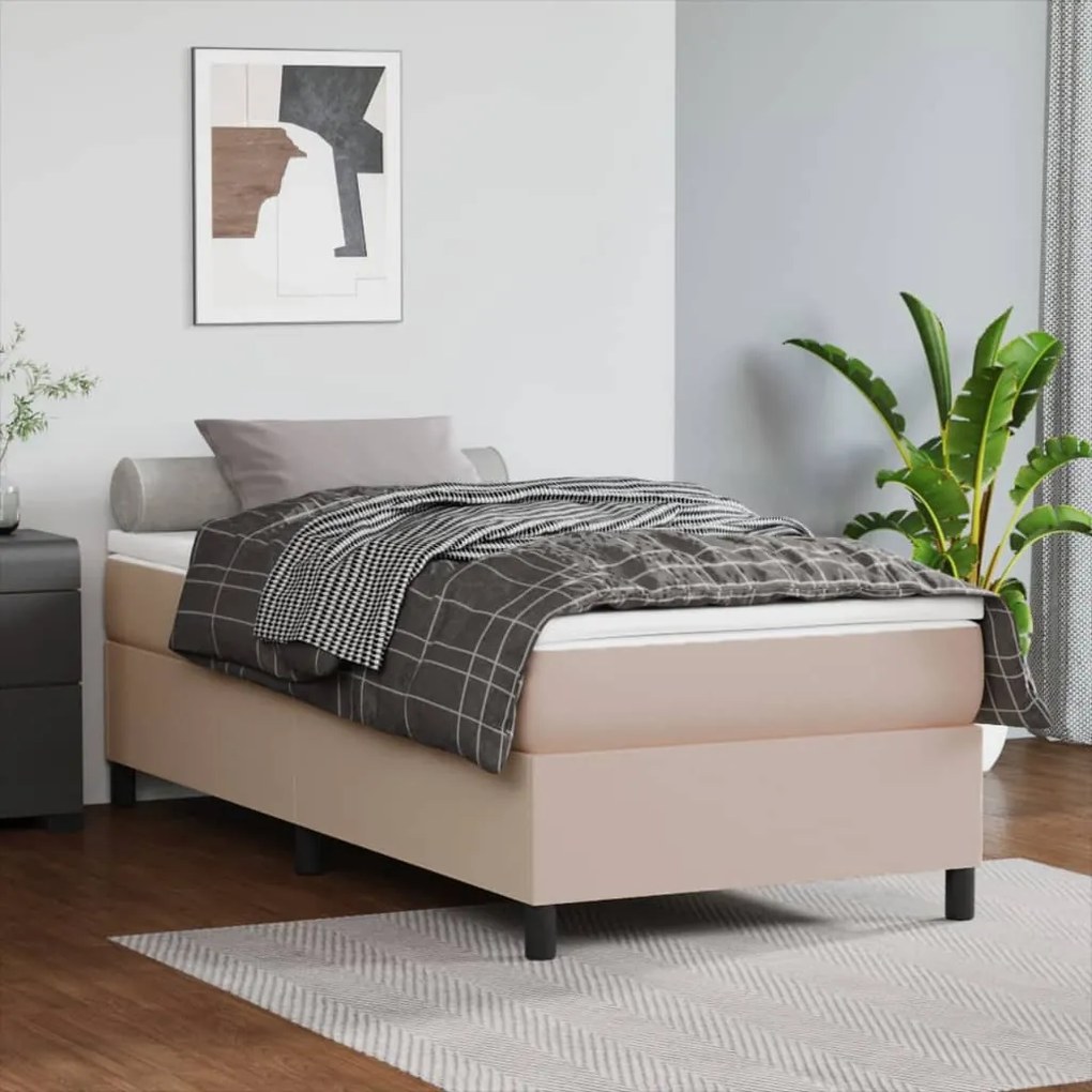 Rám postele s boxspringem cappuccino 90x190 cm umělá kůže 3121022