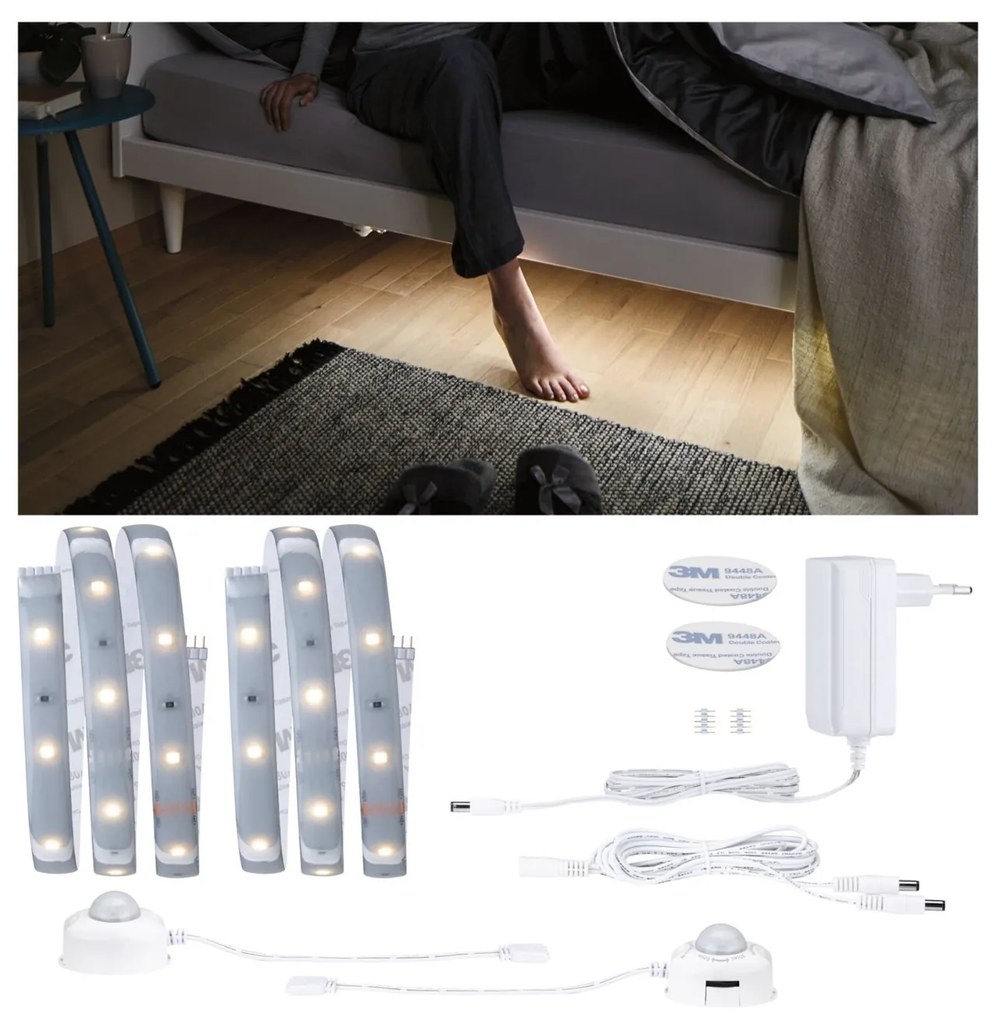 P 78894 MaxLED 250 LED Strip Night Comfort základní sada 1m 2x4W 60LEDs/m 2700K 24VA - PAULMANN