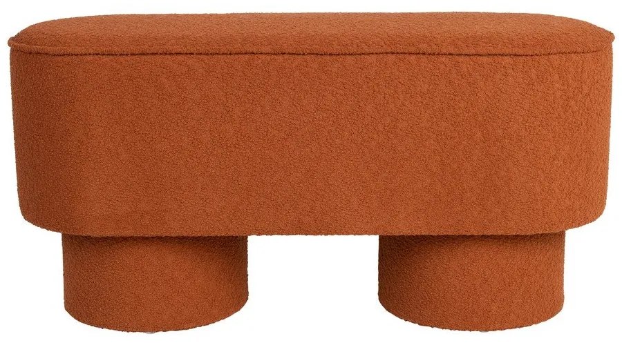 Lavice z textilie bouclé v cihlové barvě Marcos – White Label