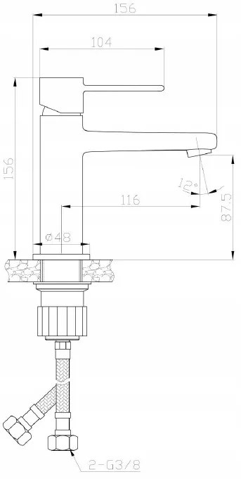 Invena Glamour Trend, umyvadlová baterie, černá matná, BU-02-004-V