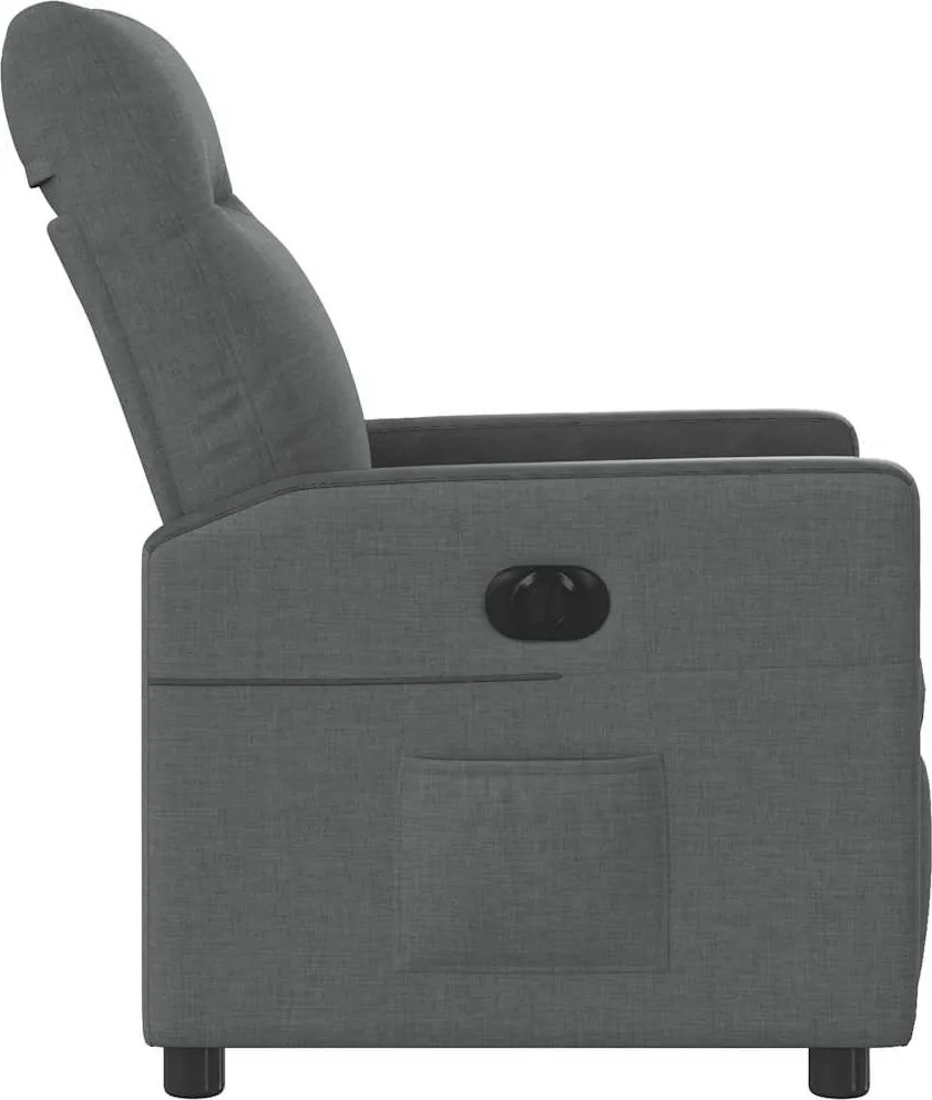Elektrické polohovací křeslo tmavě šedé textil 3324039