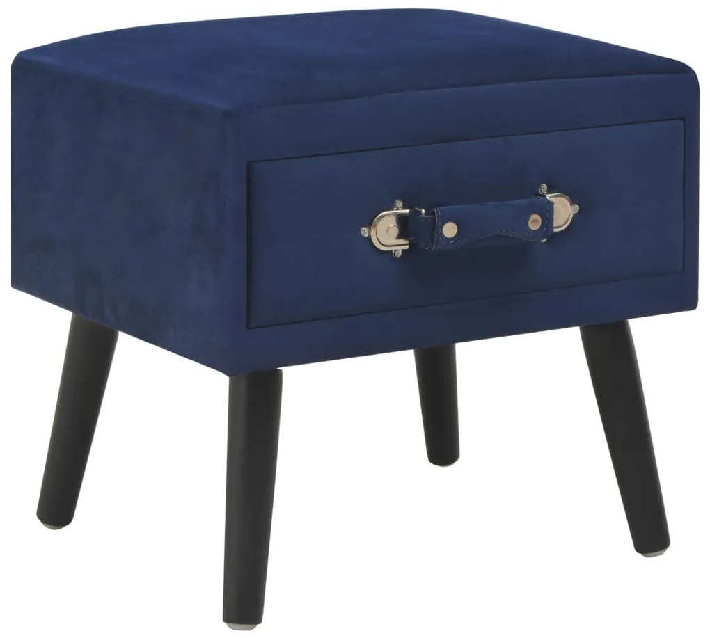 247540 vidaXL Noční stolek modrý 40 x 35 x 40 cm samet