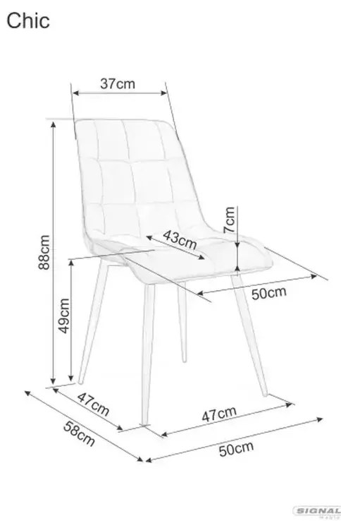 Sametová jídelní židle Tanis cappuccino/černá