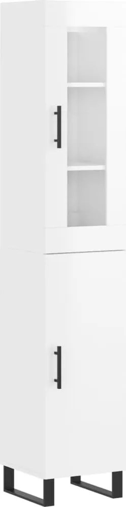 vidaXL Skříň highboard 34,5 x 34 x 180 cm kompozitní dřevo [3199195] Barva: bílá s vysokým leskem