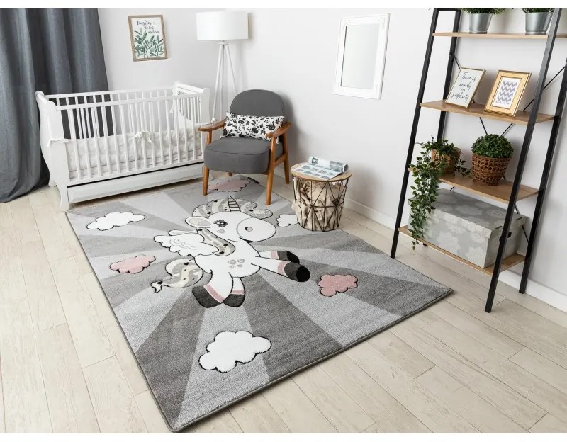 Dywany Łuszczów, Dětský kusový koberec Petit Unicorn grey, 200x290, šedá, dětský pokoj