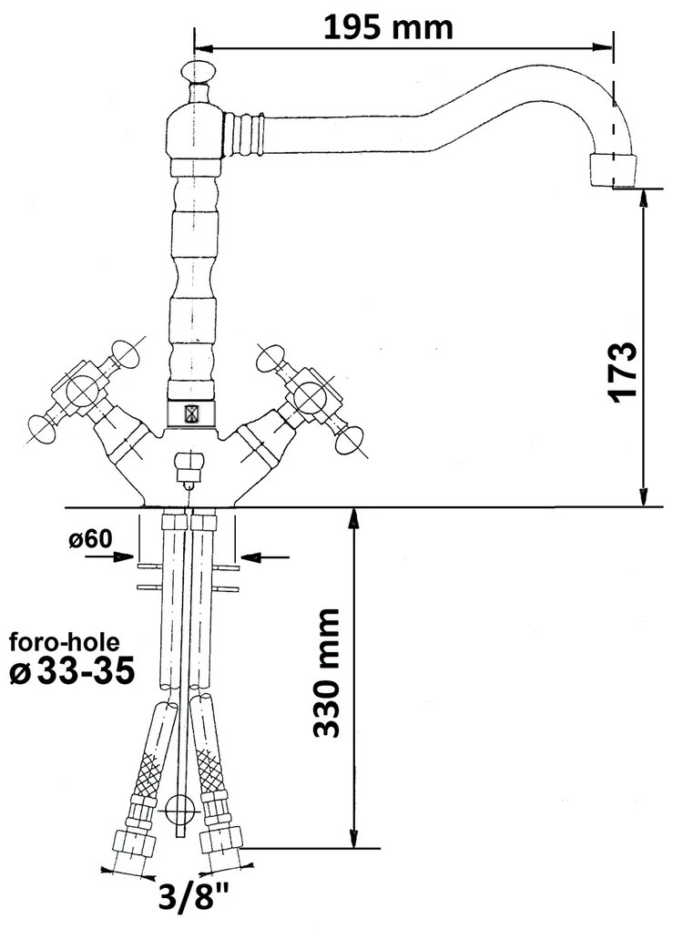 Sapho Antea 3376 umyvadlová baterie stojánková kohoutková bronz