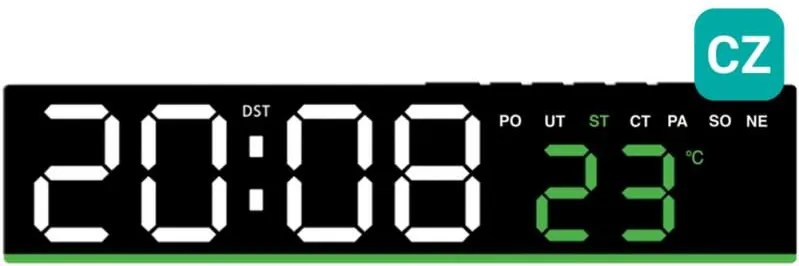 JVD Digitální budík do sítě s teploměrem a češtinou JVD SB114.3