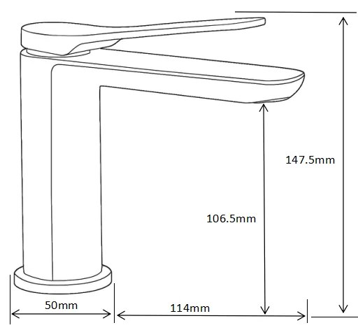 Mexen Largo - Umyvadlová baterie, Černá,73700-70