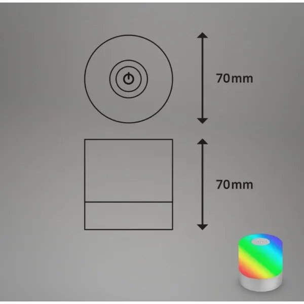 Briloner 7462014 - LED RGB Nabíjecí stolní lampa LED/1,5W/5V IP44 chrom