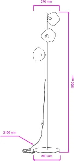 BRILAGI - Stojací lampa VULCANO 3xG9/8W/230V černá/kouřová černá