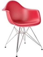 Designová židle DAR, červená (Chrom)