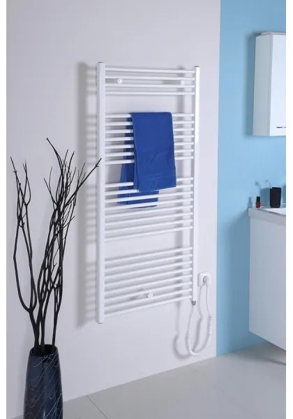 Aqualine - Koupelnový elektrický radiátor DIRECT-E 600W/230V 132 cm bílá