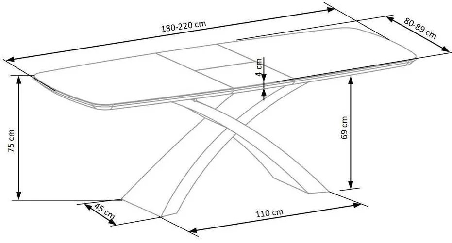 Jídelní stůl Pizarra, tmavě šedá