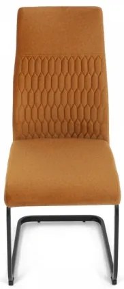 Jídelní židle oranžová látka černá kovová noha DCL-X7018 YEL2