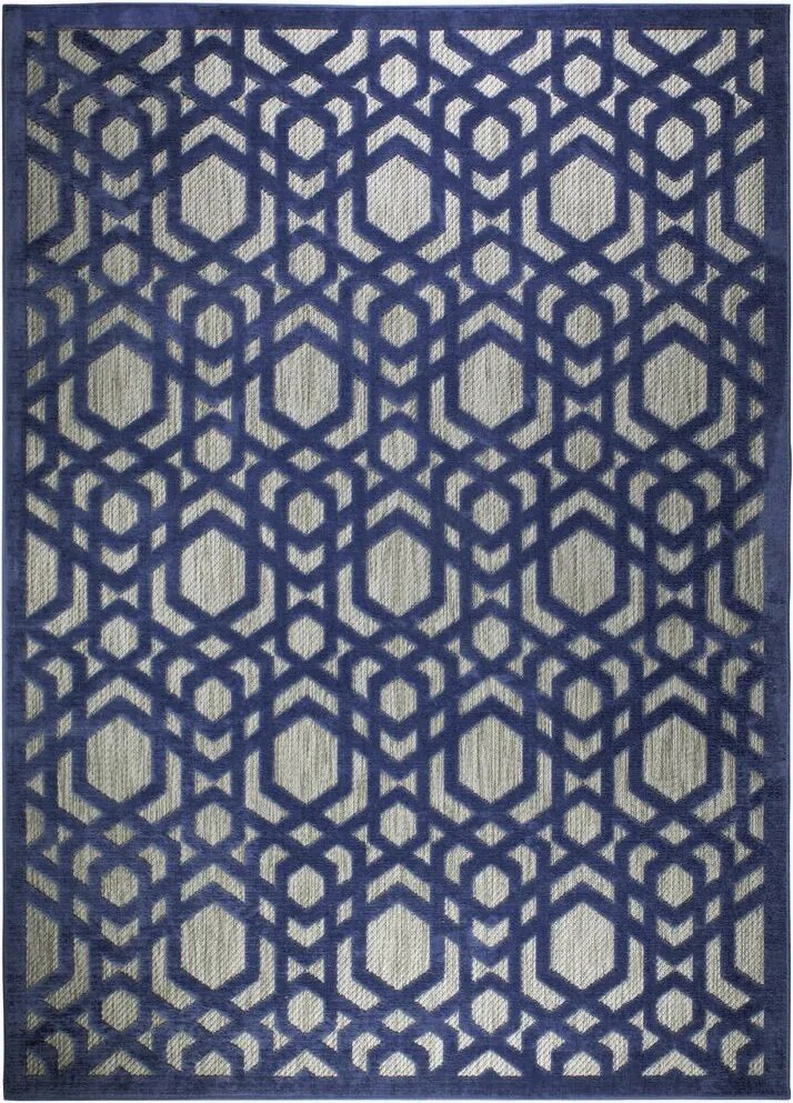 Kusový koberec Piatto Oro Blue – na von aj na doma, 120x170, modrá, chodba / predsieň, Flair Rugs
